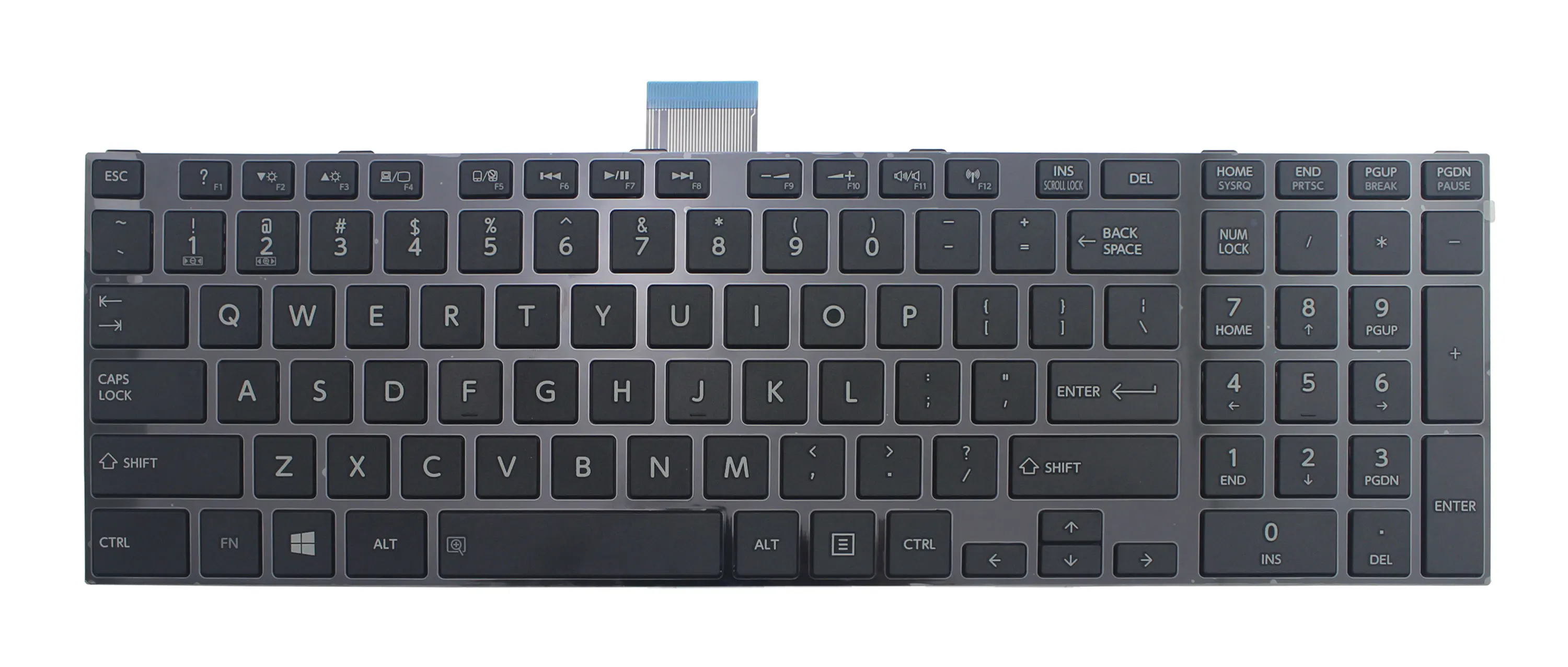 LARHON-New-Black-US-English-Keyboard-Black-Frame-For-Toshiba-Satellite ...