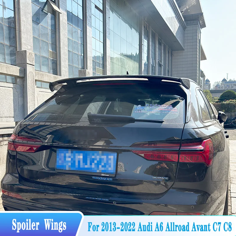 For 2013-2022 Audi A6 Allroad Avant C7 C8 Rear Roof Spoiler Wings ABS Material Car Tuning Parts ...