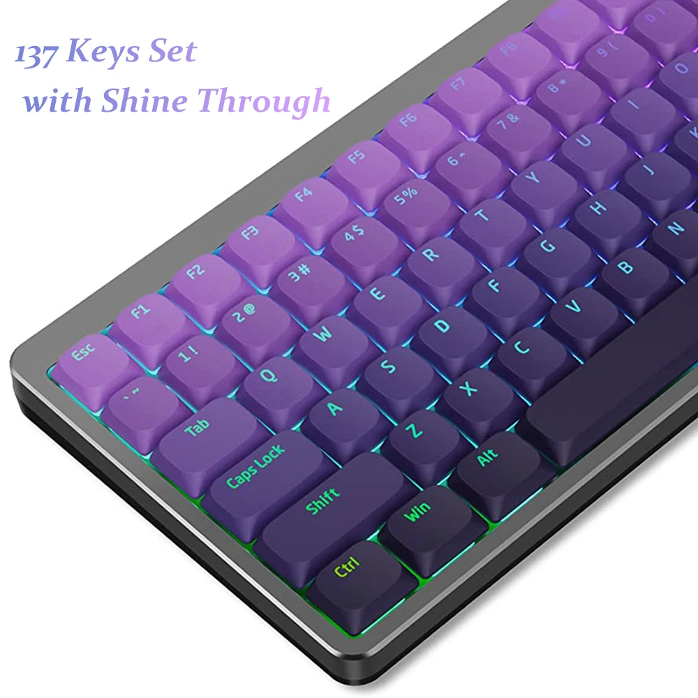 Baixo perfil keycaps personalizado duplo tiro pbt keycaps 137 chaves ...