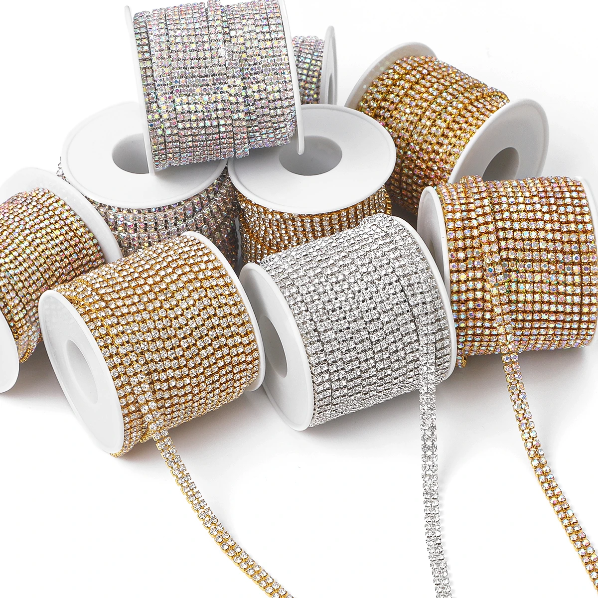 4-6-mm-AB-Water-Diamond-Claw-Chain-Copper-Claw-Glass-Diamond-Gold-and ...