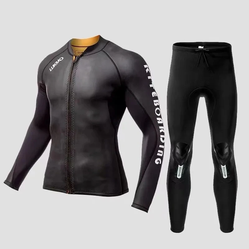 Men-s-2-3mm-Diving-Wetsuit-Jackets-Pants-Long-Sleeve-Diving-Suit-Scuba ...
