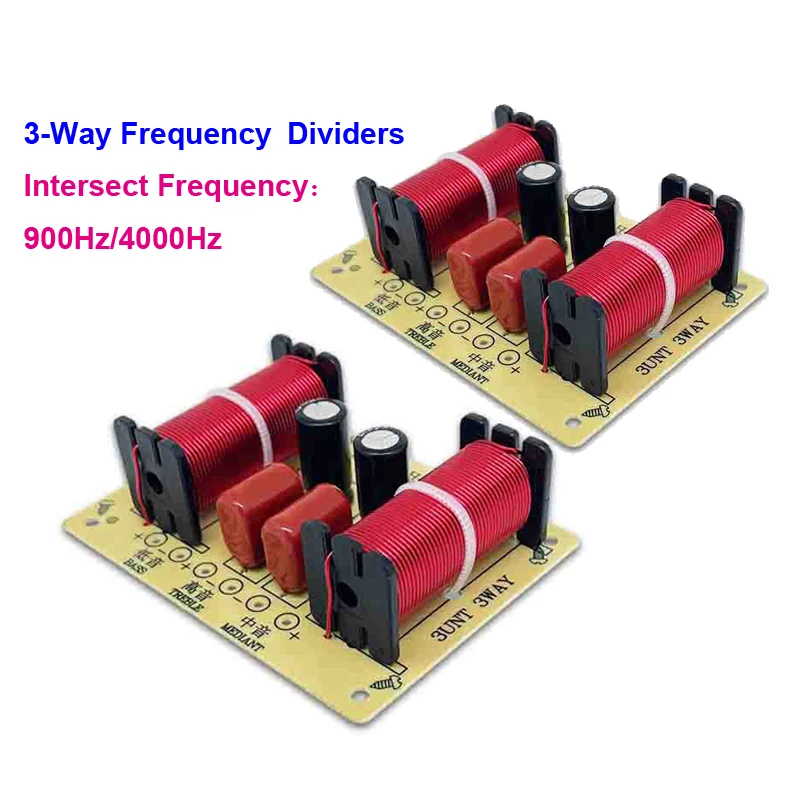 2PCS 150W 3Way Audio Hifi Filter Circuit Board Stereo Speaker Crossover Filters 900Hz/4000Hz 3 ...