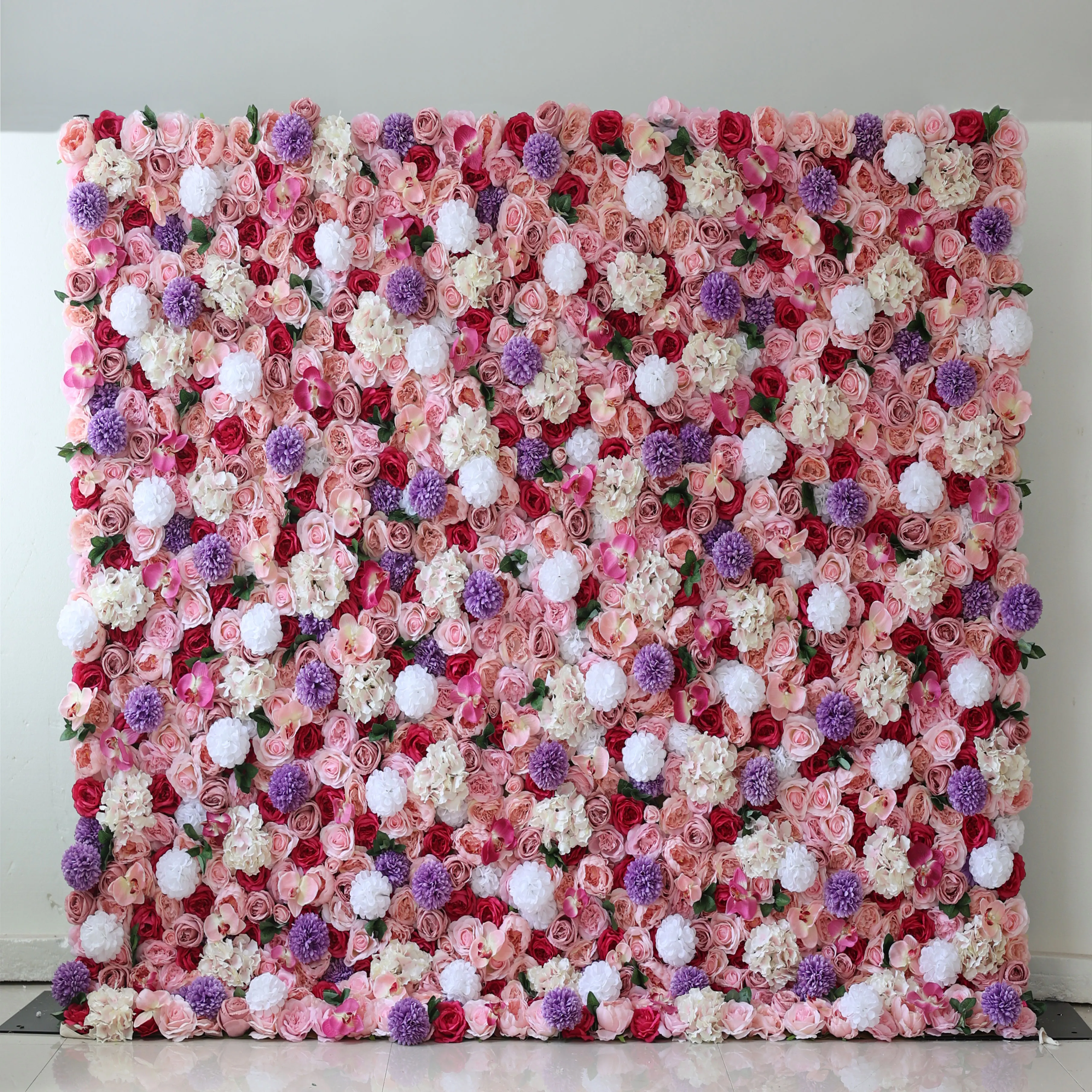 YuLiFlower-Roll-Up-Cloth-Artificial-Flower-Wall-Conventional-Size-1-2m ...