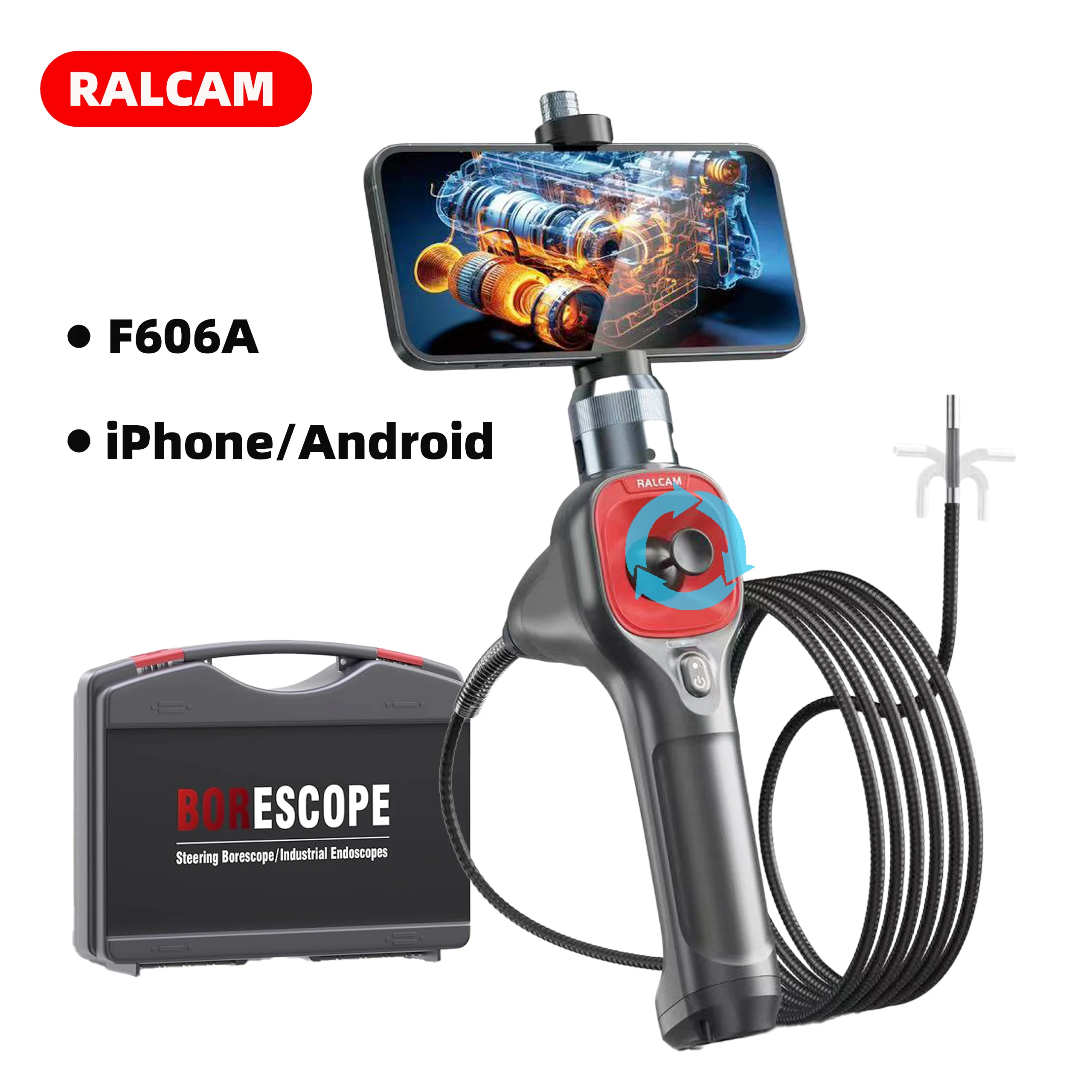 Ralcam Articulating 360/720° Endoscope 6.2mm Inspection Camera Cameras ...