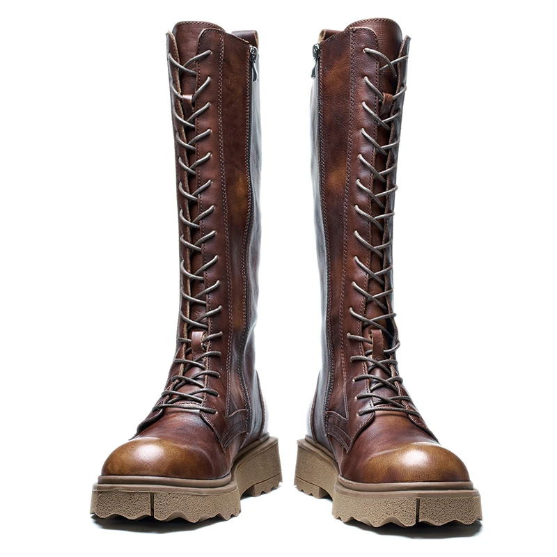 Men's Boots Genuine Leather | Men's Long Boots | Long Boots Man | Shoes ...