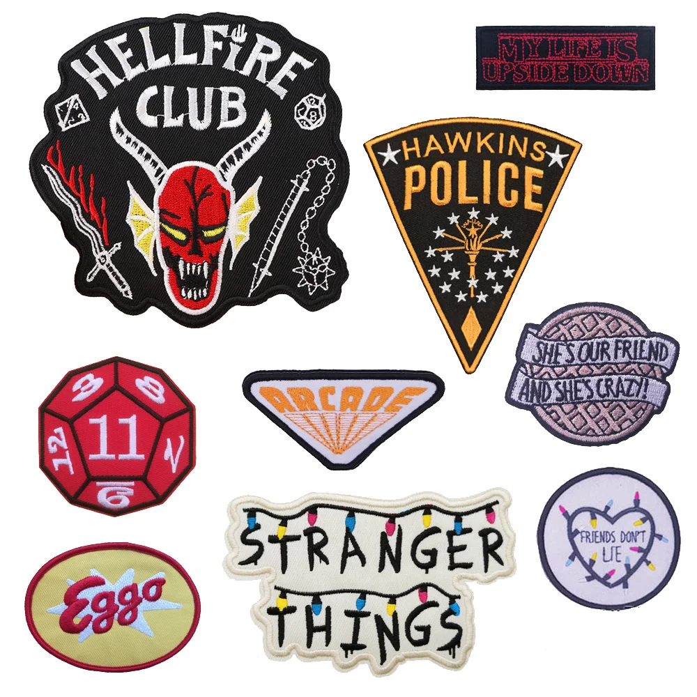 10-PCS-Hellfire-Club-Embroidered-Iron-On-Patch-Hawkins-Eggo-Biker-Vest ...