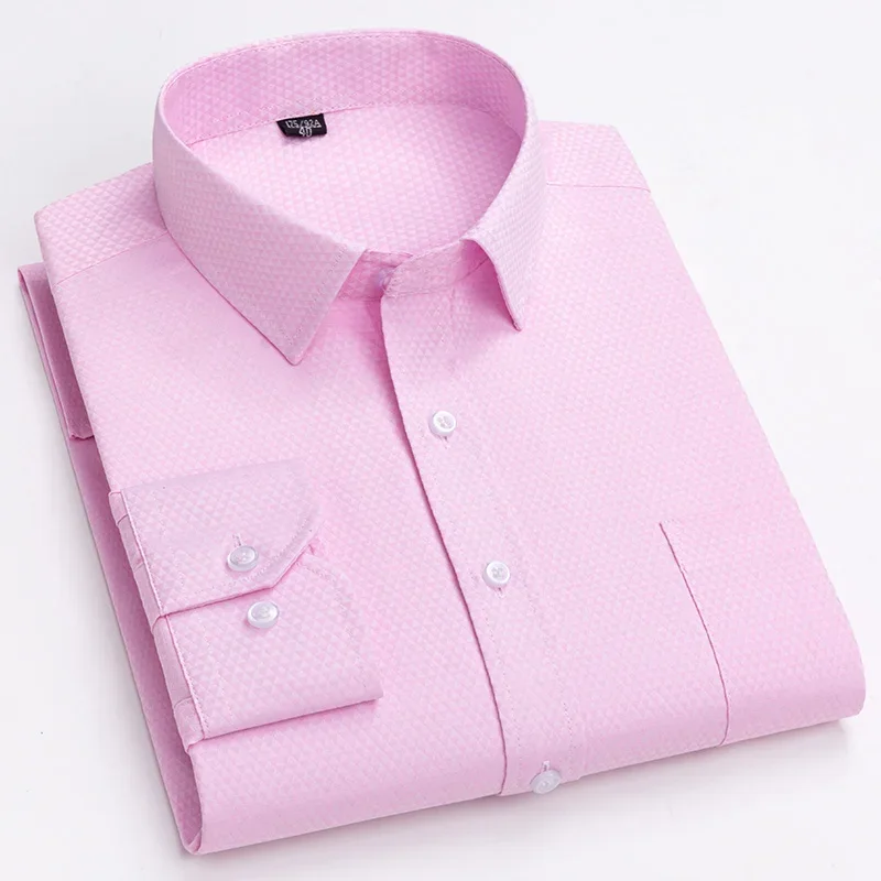 Men-s-Classic-Elegant-Business-Long-Sleeve-Shirts-Easy-Care-Solid-Plain ...
