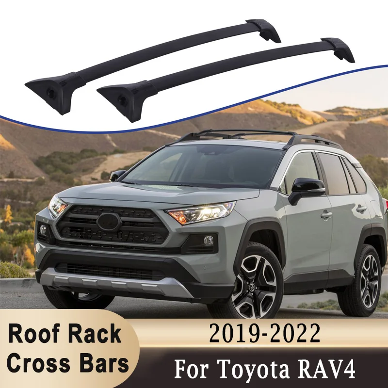 2-Pcs-Car-Luggage-Roof-Rack-Cross-Bar-Top-Carrier-Black-For-Toyota-RAV4 ...