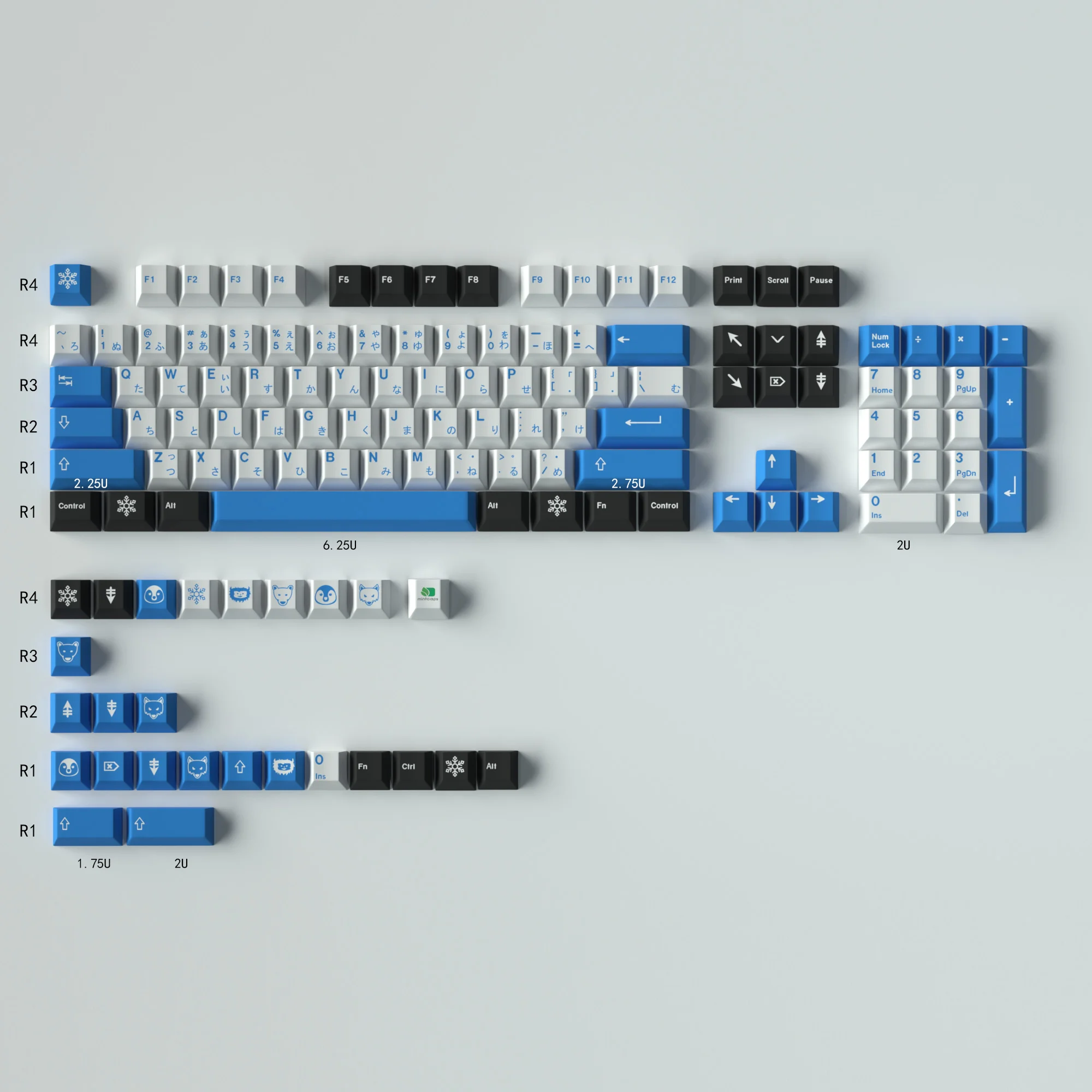 Large-Set-GMK-Arctic-Keycap-Cherry-Profile-DYE-SUB-Mechanical-Keyboard ...