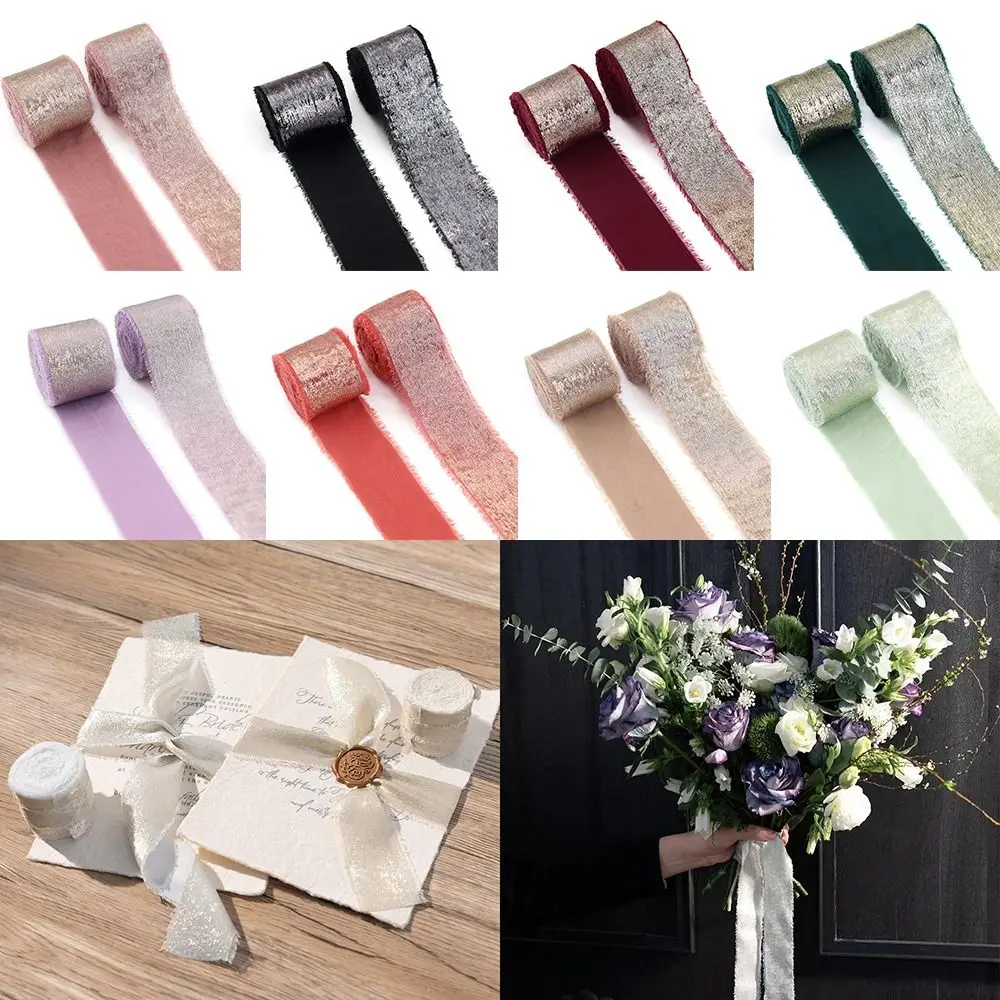 Silk-Ribbon-Flower-Bouquet-Gift-Packaging-Handmade-Fringe-Silk-Ribbon ...