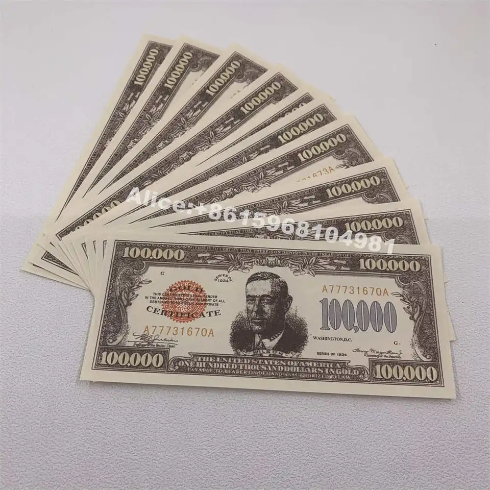 Banconota Da 100000 Dollari Banconota Da 100 Dollari Foto Stock