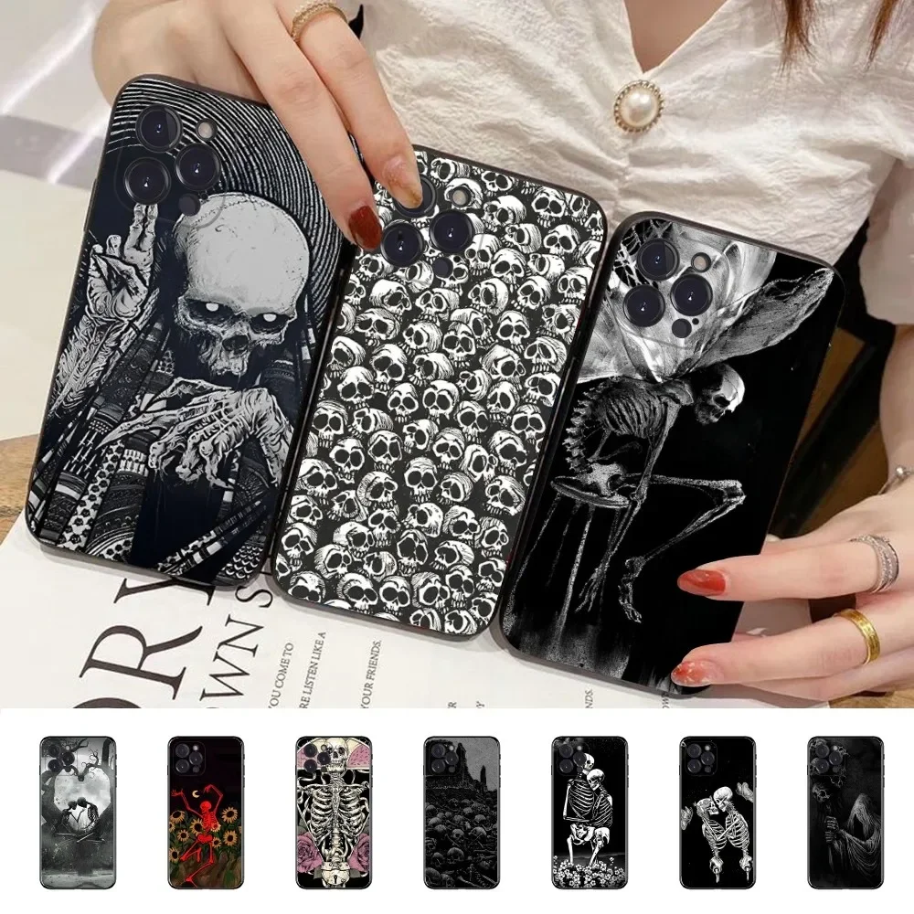 Gothic-Fashion-Skull-Phone-Case-For-iPhone-14-11-12-13-Mini-Pro-XS-Max ...