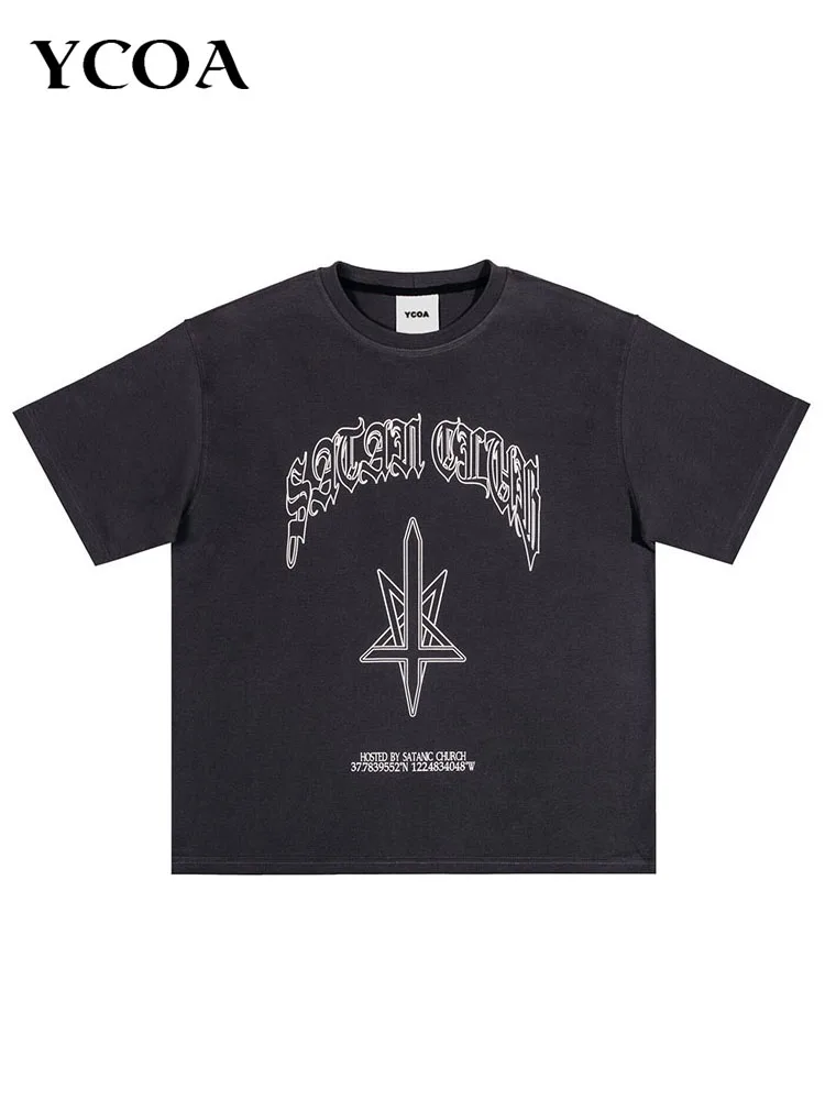Men-s-T-Shirt-Satan-Club-Cotton-Oversized-Letter-Print-Streetwear-Short ...