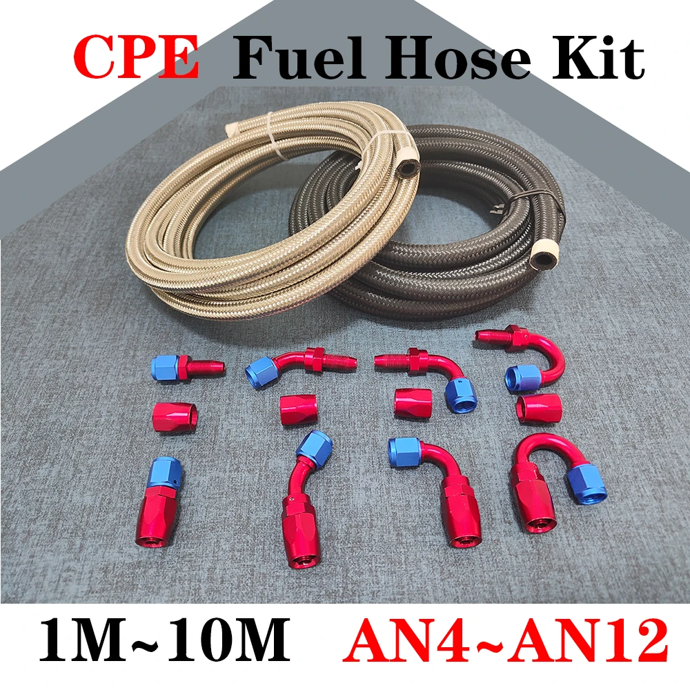 Customizable-Black-Silvery-Nylon-stainless-steel-braided-inner-CPE-fuel ...