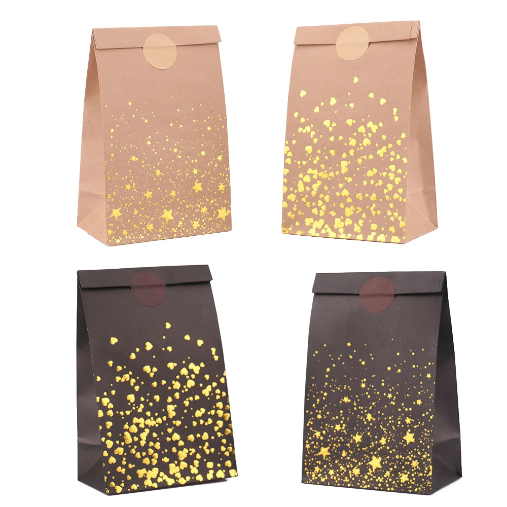 10 PCS kraft paper gift bag Candy cookies kraft paper bags gift packing ...