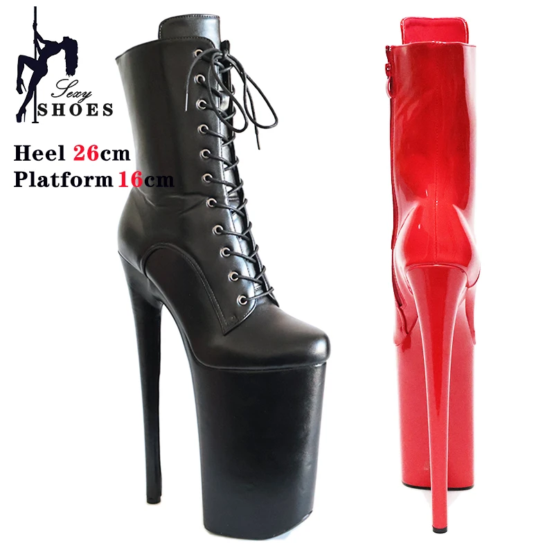 New-26cm-10inchs-Super-High-Heels-Women-s-Boots-Stiletto-Matte-Black ...