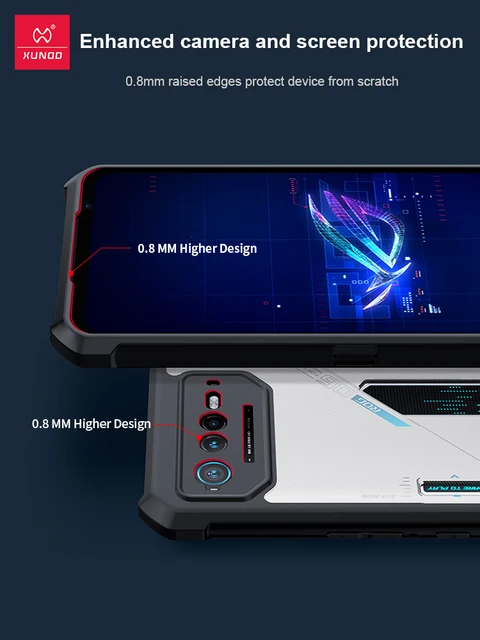 Xundd For Asus ROG Phone 6 6 Pro Case,Airbags Bumper Shockproof Shell,Transparent Back Cover For ...