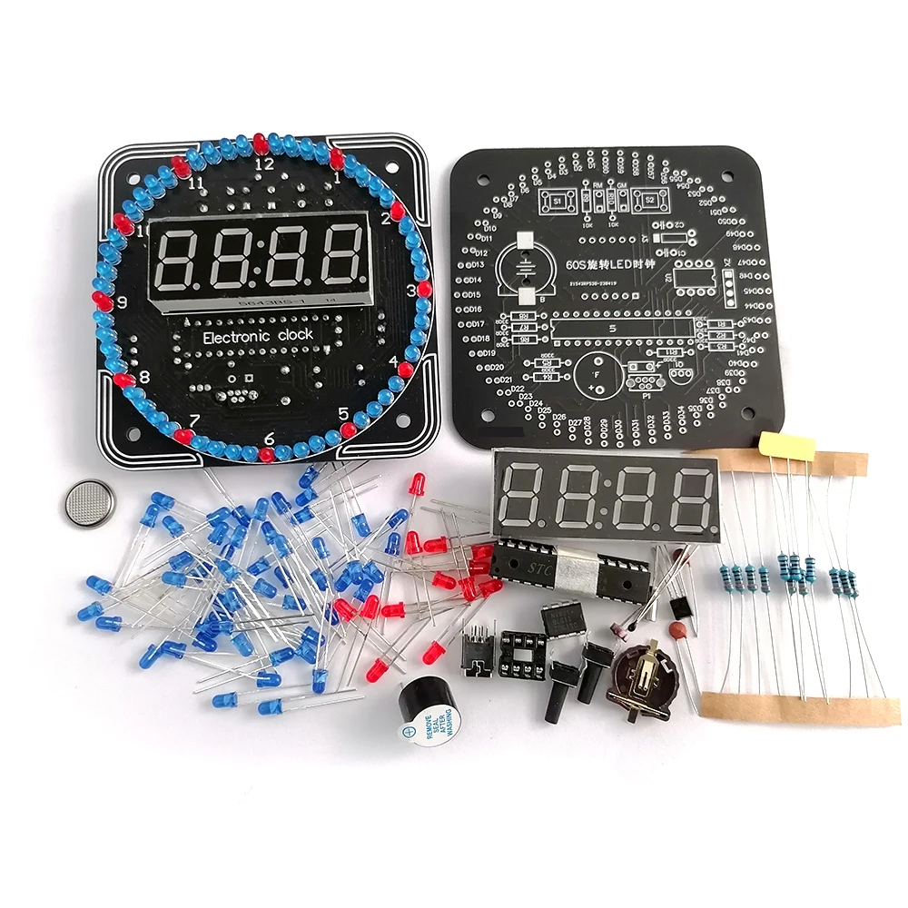 DS1302 DIY Rotating Digital LED Display Module Electronic Digital Clock ...