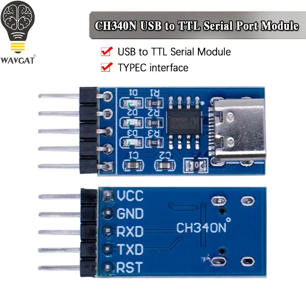 TYPE-C USB to TTL Serial Port CH340N Module CH340 DC 5V/3.3V Upgrade MCU Download Brush Line