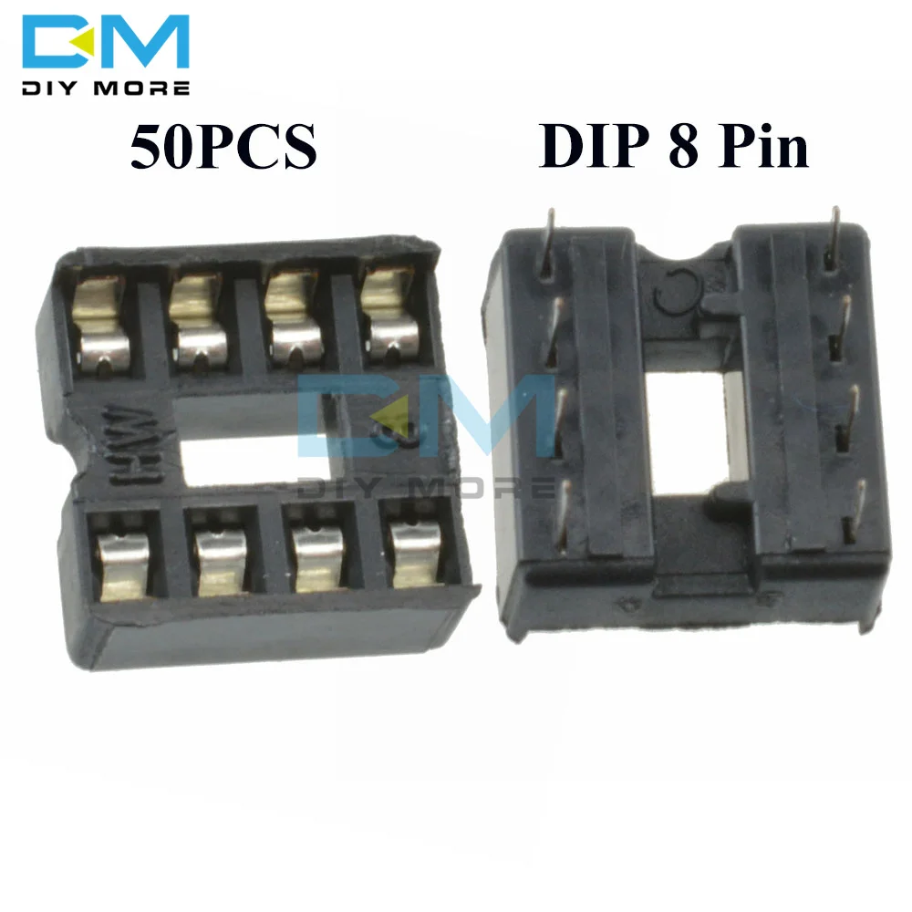 10-50PCS-IC-Sockets-Adaptor-Solder-Type-IC-Connector-Chip-Base-2-54MM ...