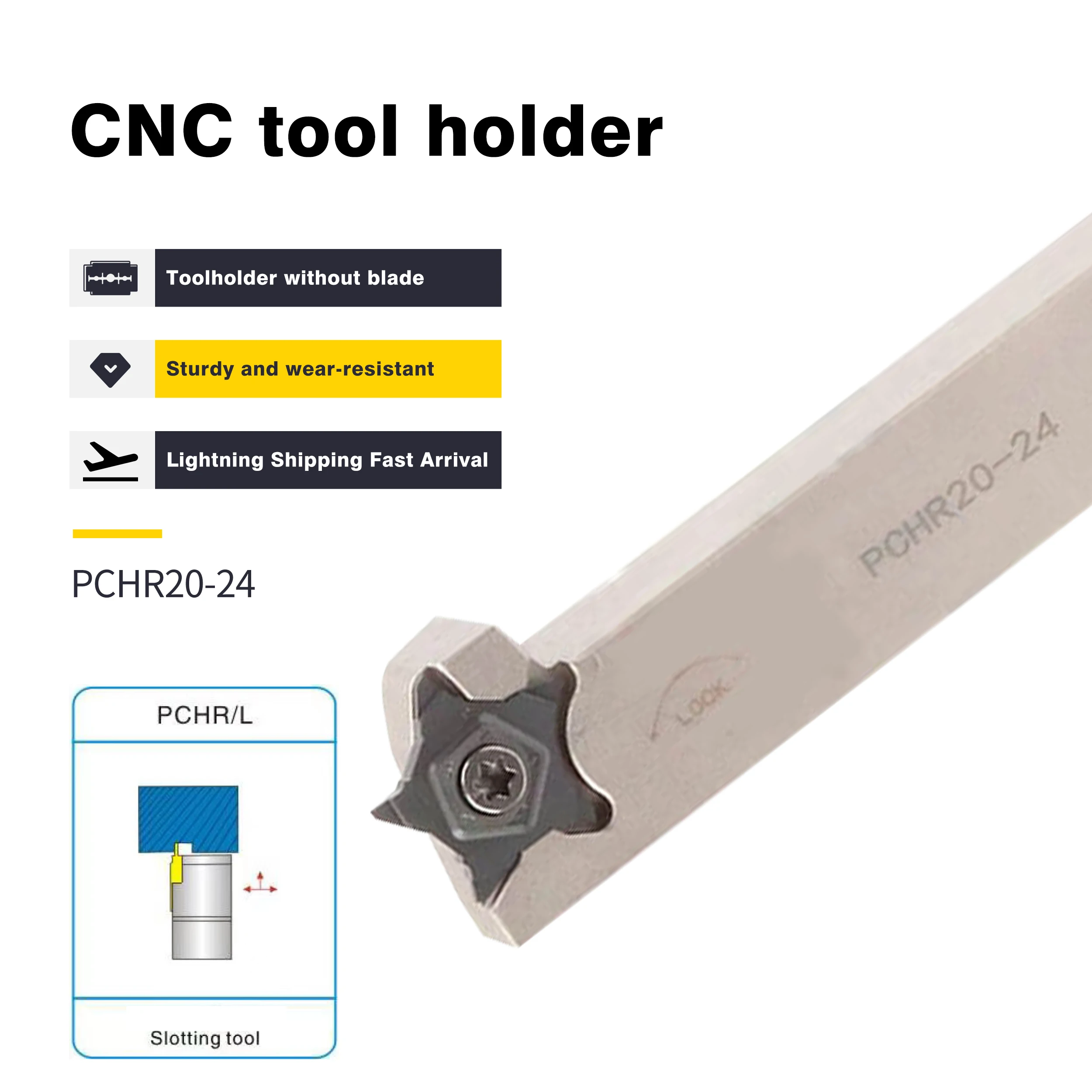 PCHR12-24 PCHR16-24 External Turning Holder Tool PCHR20-24 PCHR25-24 ...