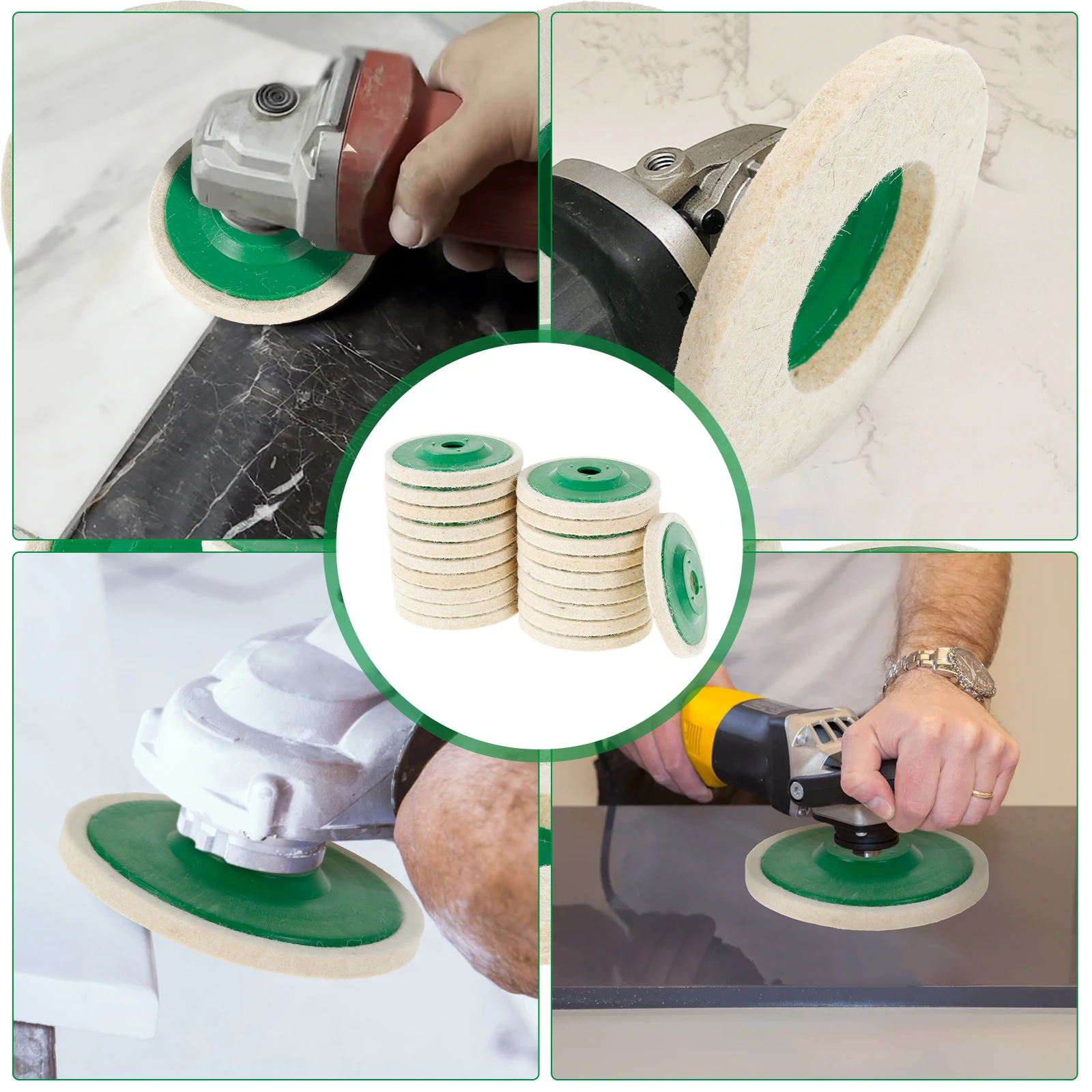 Polishing Pad 10x Wool s For Angle Grinder U2013 4 Inch Buffing ...