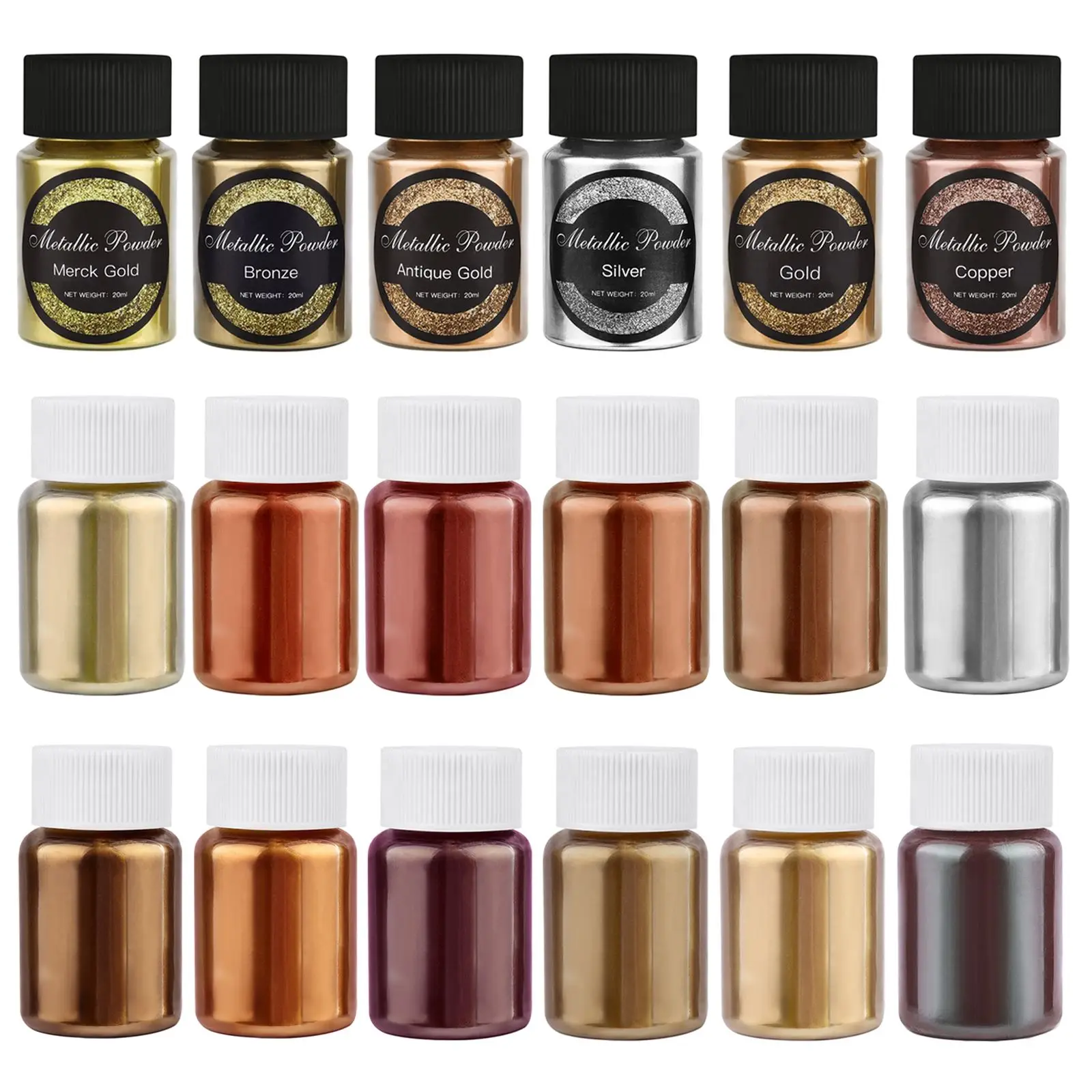 1 Bottle Metallic Gold Silver Color Pigment Pearlescent Colorant Pearl ...