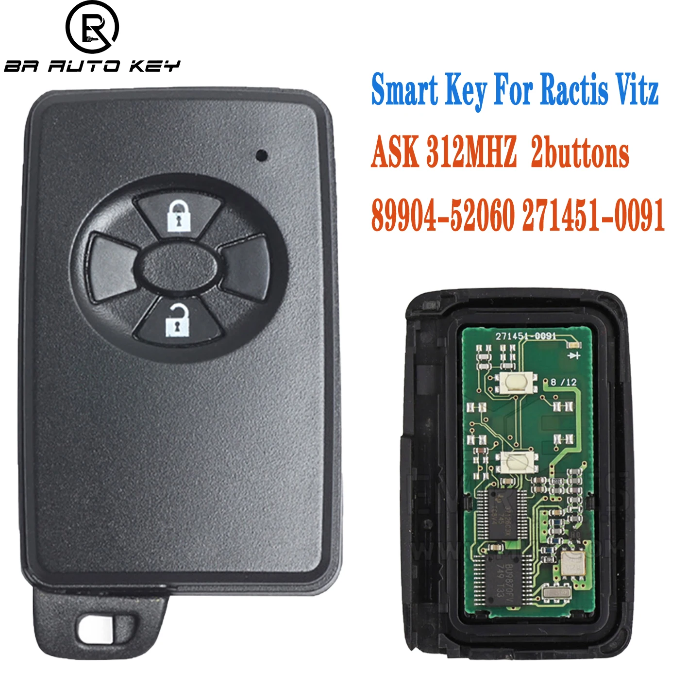 2buttons-Smart-Remote-Proximity-Key-Fob-For-Toyota-Vitz-Ractis-Key-IST ...