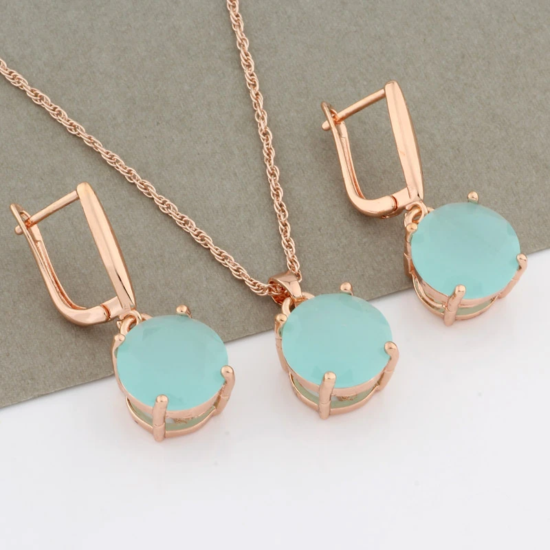 2022 Luxury Brands Sets 585 Rose Gold Color Jewelry Sets For Women 12mm ...