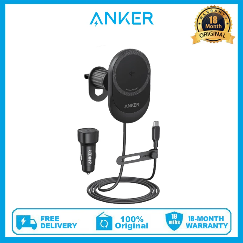 Anker-Car-Mount-Charger-PowerWave-Magnetic-Car-Charging-Mount-with-4-ft ...