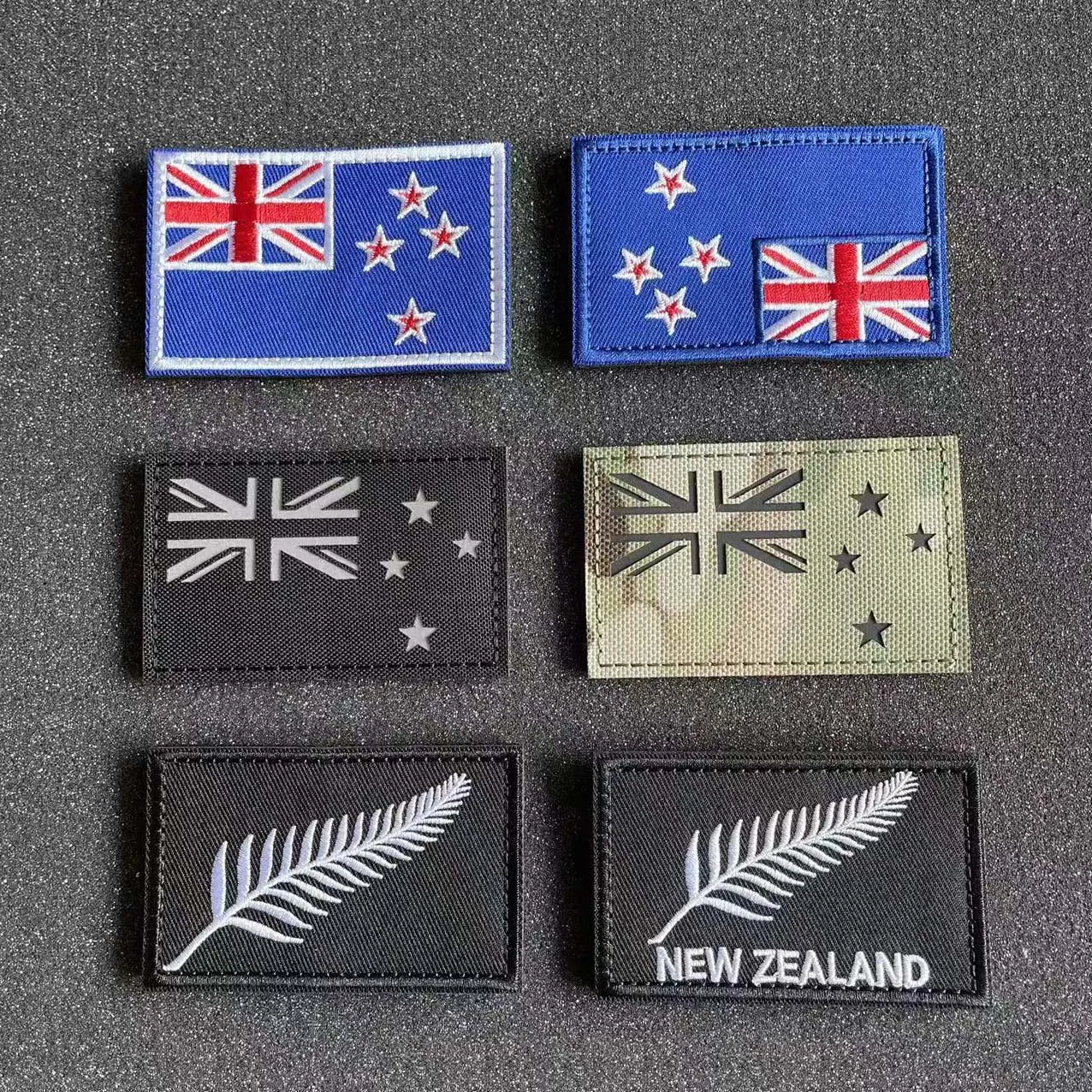 2PCS/Set New Zealand Flag IR Reflective Embleem Fabric Applique ...