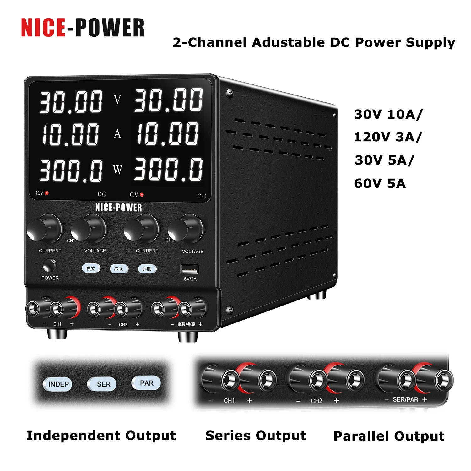 Dual-Channel-DC-Power-Supply-Adjustable-Variable-Lab-Multiple-Output ...