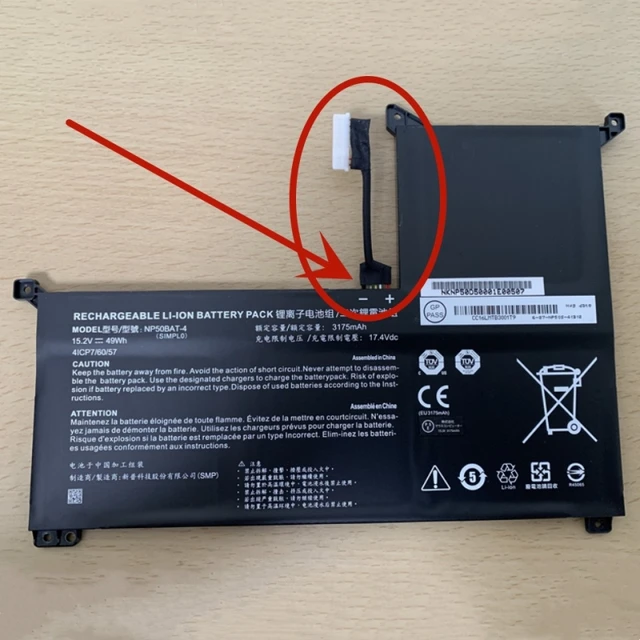 RozFaro NP50BAT-4 Battery For Hasee TR HJK F117-7Pbsr363r 911M-107508G ...