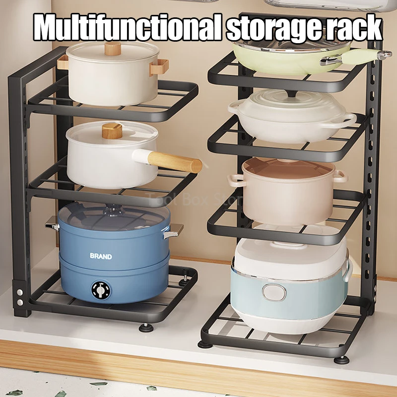 Pots-and-Pans-Organizer-Rack-Kitchen-Sink-Shelf-Storage-Holder-Cabinet ...