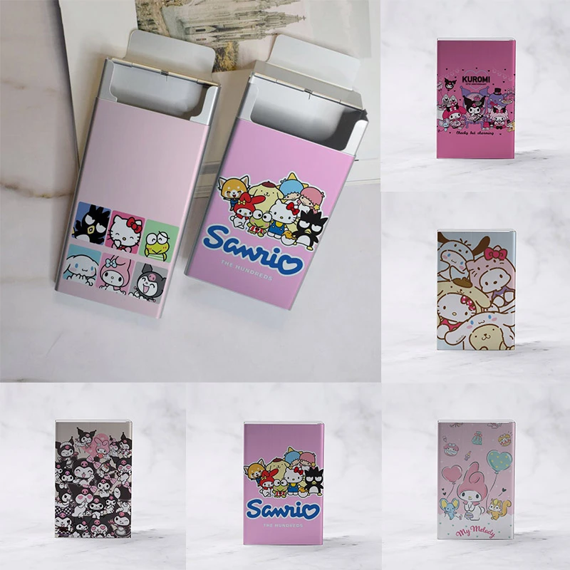 Estuche de Metal para cigarrillos de Hello Kitty, soporte Kawaii Kuromi ...