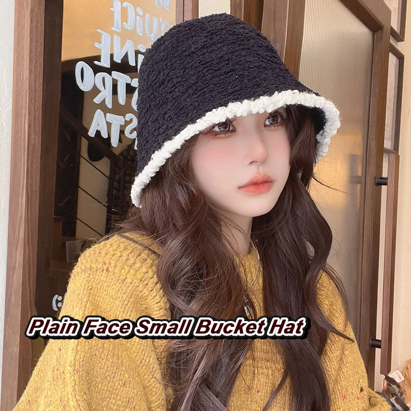 Knitting-Bucket-Hat-Women-Winter-Warm-Thick-Lamb-Fleece-Wool-Bonnet-Cap ...