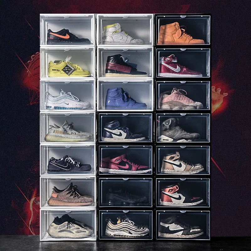 AJ-Sneaker-Box-Shoes-Organizer-Transparent-Shoe-Boxes-Stackable-Cabinet ...