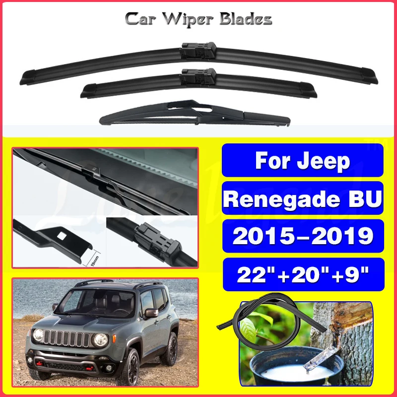 For-Jeep-Renegade-2015-2016-2017-2018-2019-BU-Front-Rear-Wiper-Blades ...