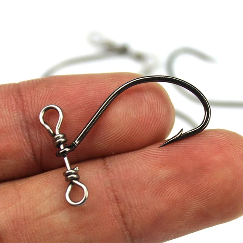 10pcs Drop Shot Hook Down Shot Rig Hook Wide Gap Worm Hook With Swivel ...