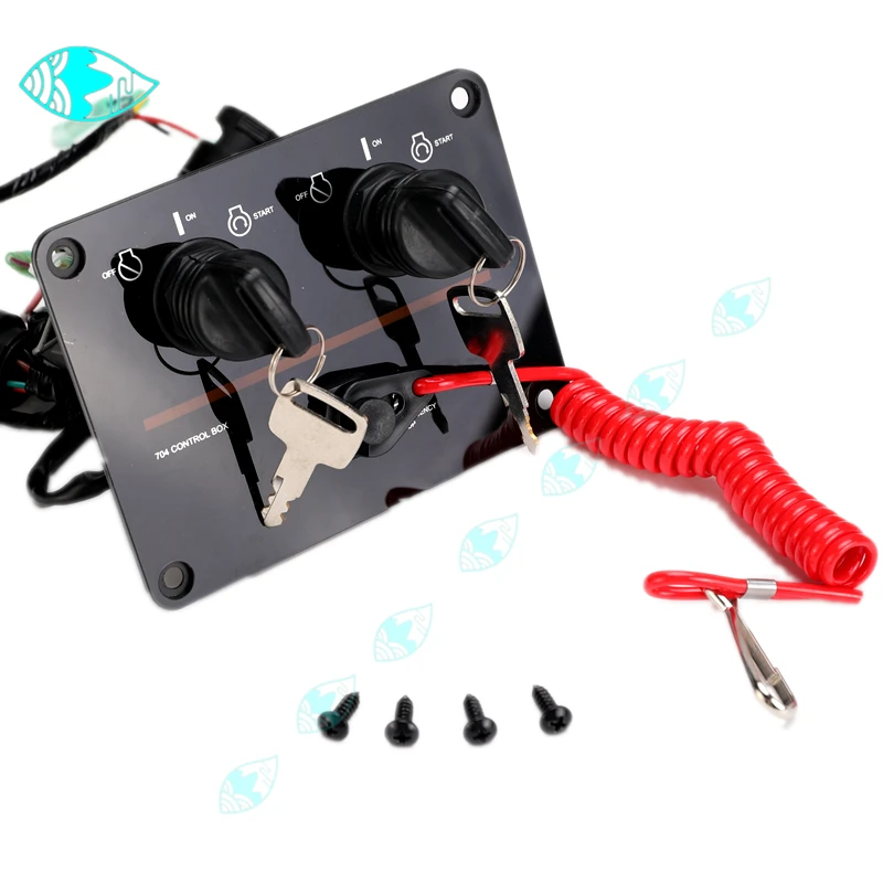 For Yamaha Outboard Motor Top Twin Dual Key Switch Assembly 704 Special ...