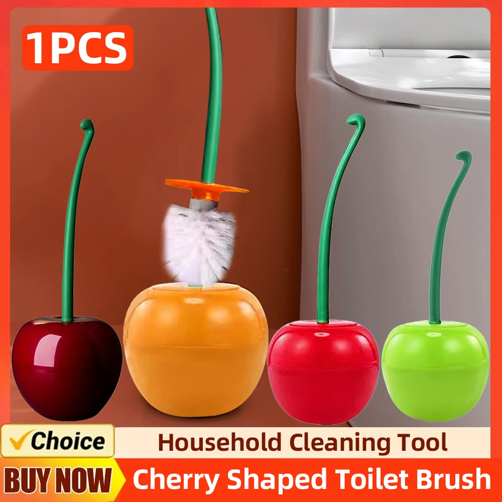Cherry-Shaped-Toilet-Brush-Stains-Removal-Lavatory-Brush-Long-Handle ...
