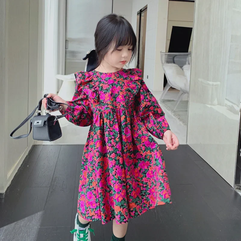 Girls-Dresses-Spring-Autumn-New-Flower-Long-Sleeved-Princess-Dress ...