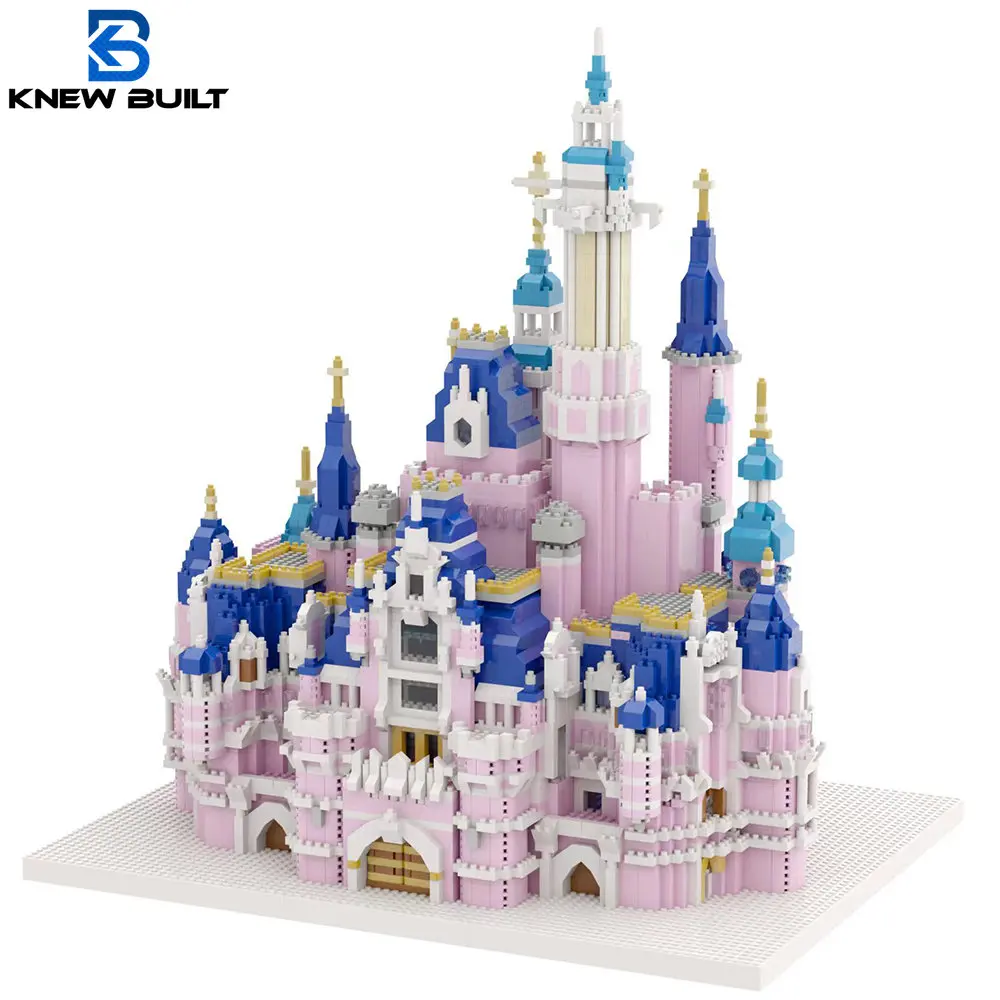 Knew Built Honey Pink Castle Model Kits Micro Mini Building Blocks For ...