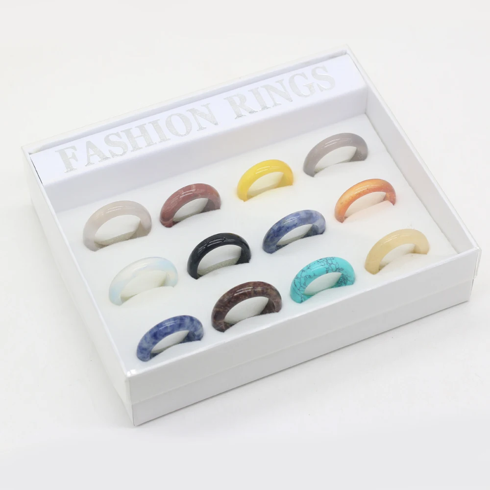 Rings-Natural-Stone-Circle-Jump-Running-Rings-Necklace-Bracelet-Earring ...