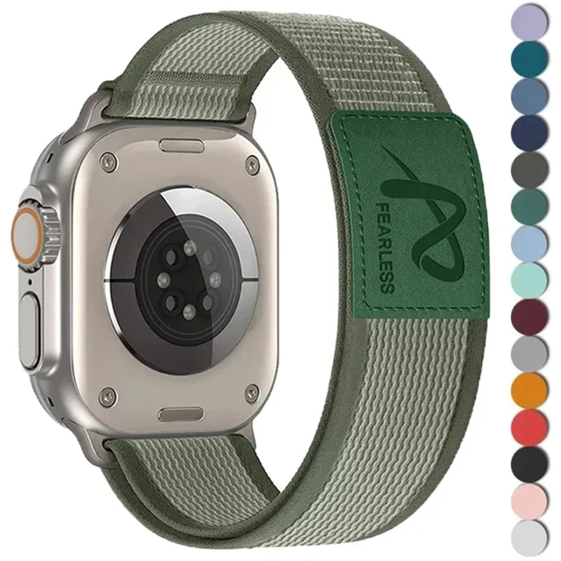 Nylon Leather Strap for Apple Watch Band Ultra 49mm 44mm 45mm 42mm 41mm ...