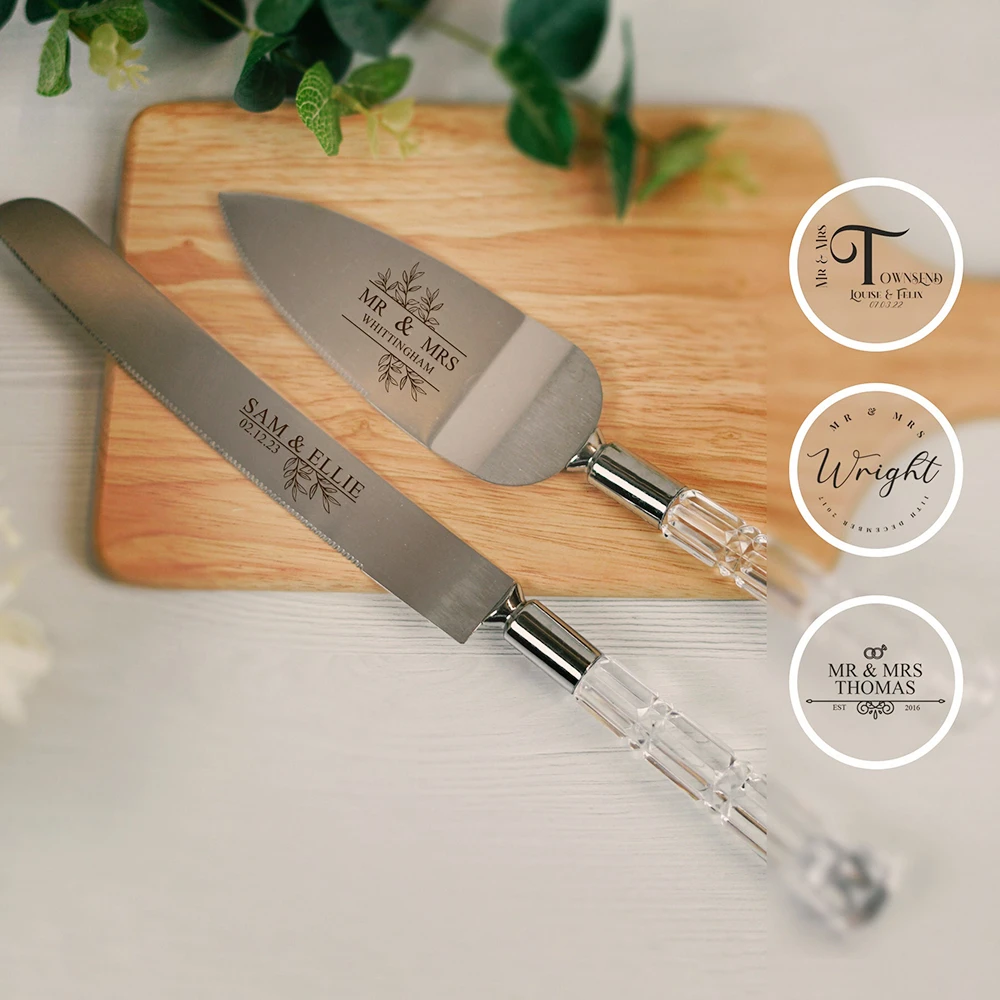 Personalized Wedding Cake Knife Server Set | Wedding Bride Groom Cake Knife Sets - Party ...