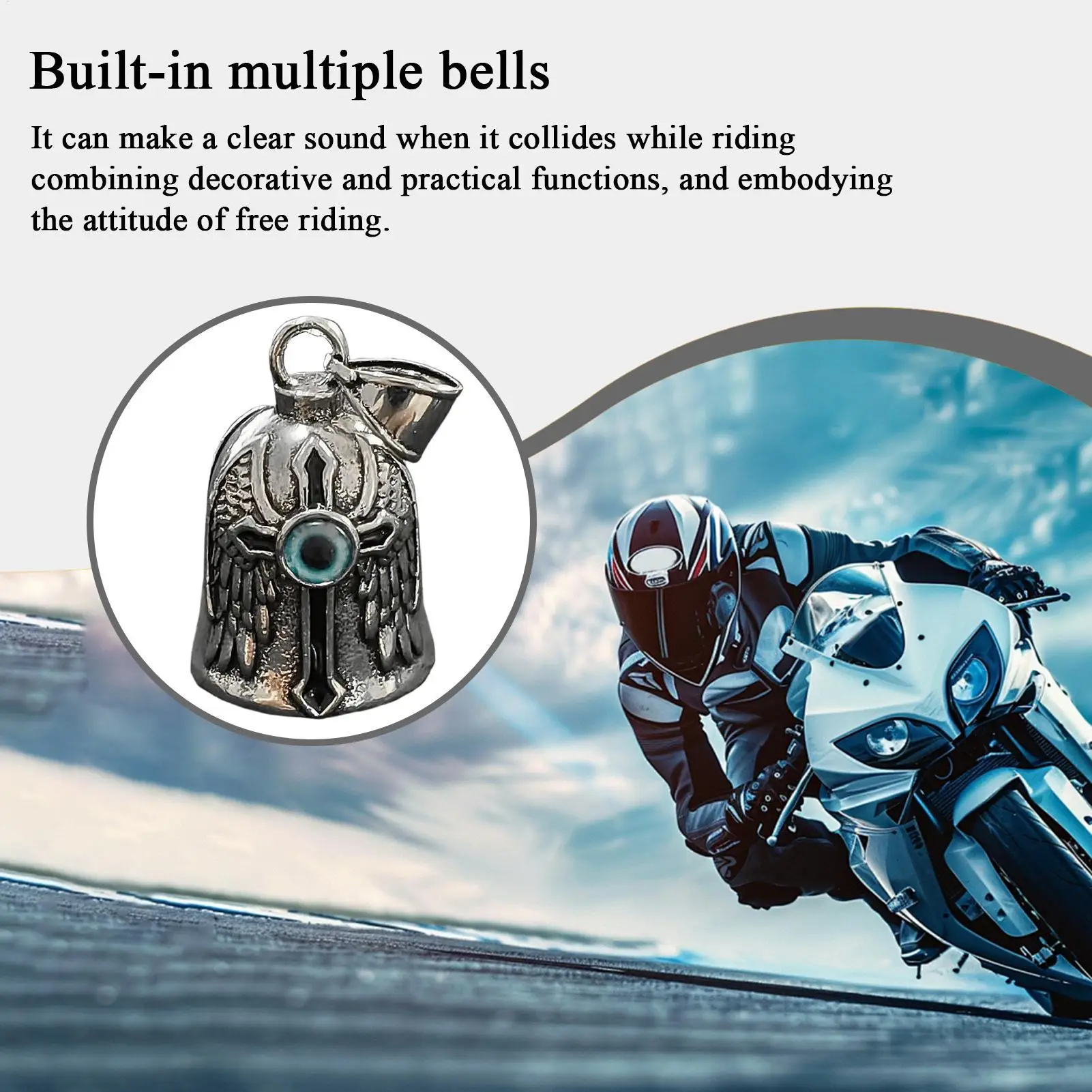 Bell For Motorcycle Evil Eye Motorcycle Bell For Cycling Punk Art Alloy ...
