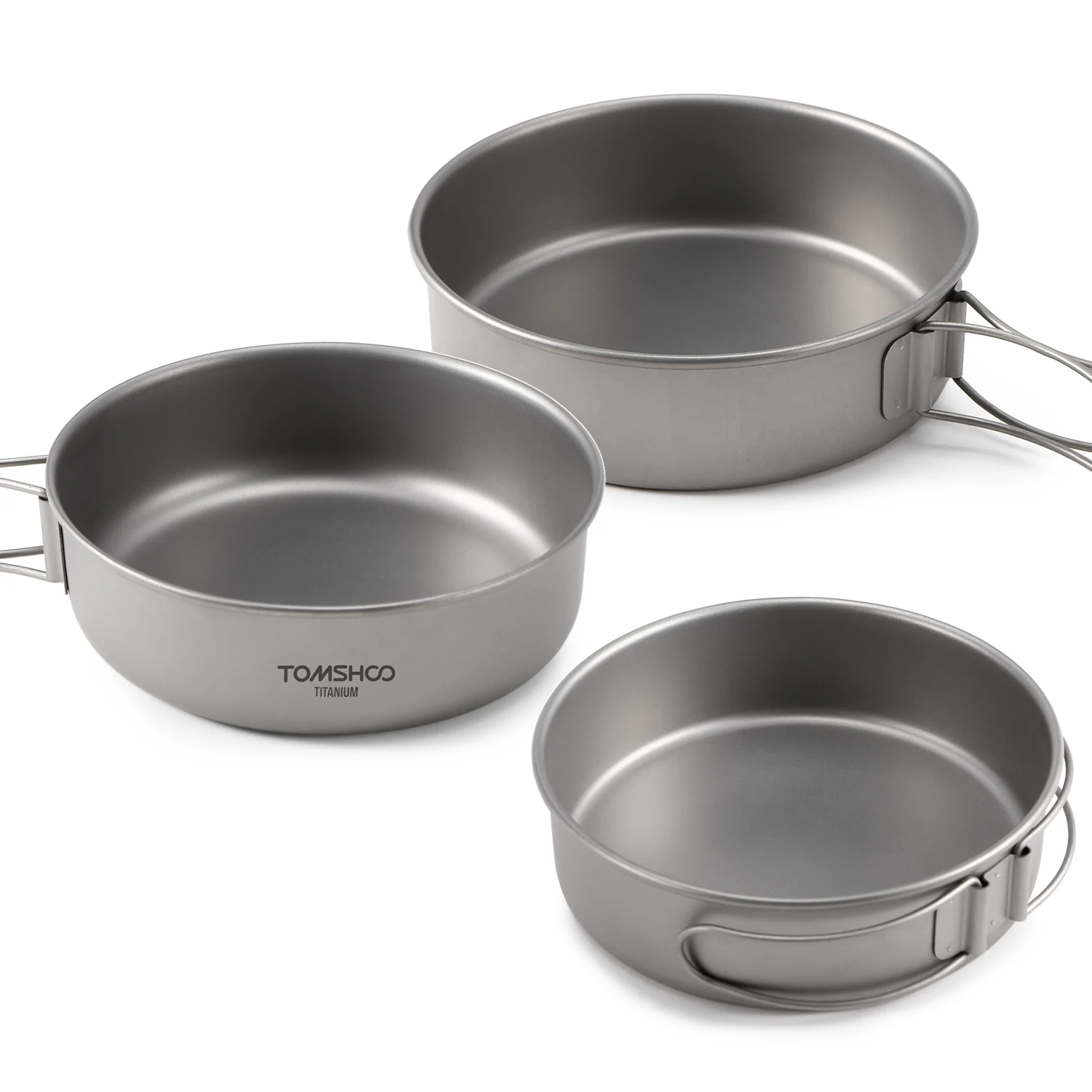 TOMSHOO 3pcs Titanium Bowls Set Outdoor Camping Ultralight Titanium ...