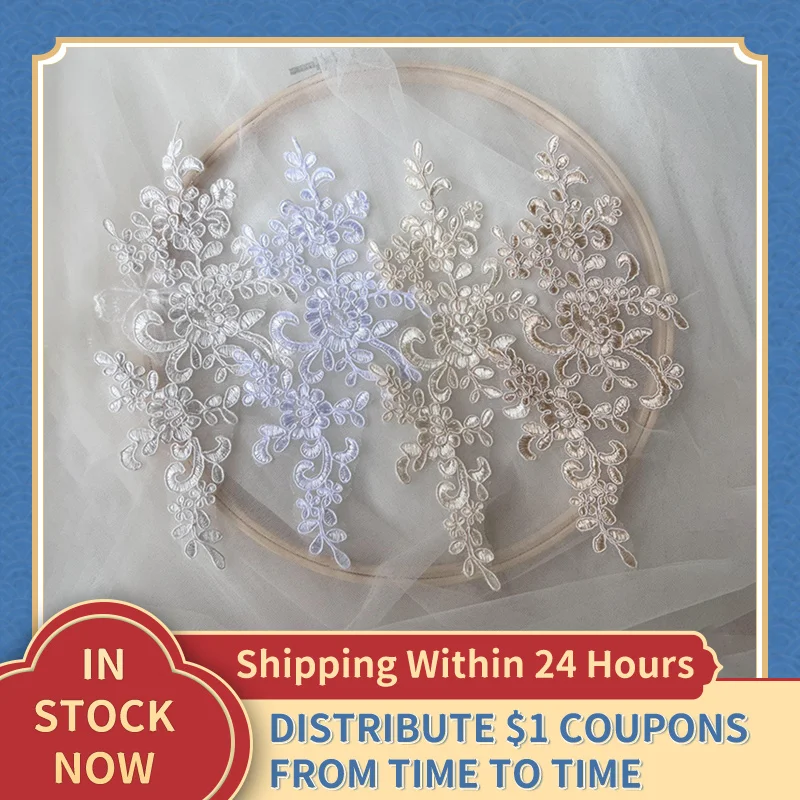 Handmade-Flower-Embroidery-Lace-Trim-Applique-Sew-on-Patch-Fabric-Trim ...