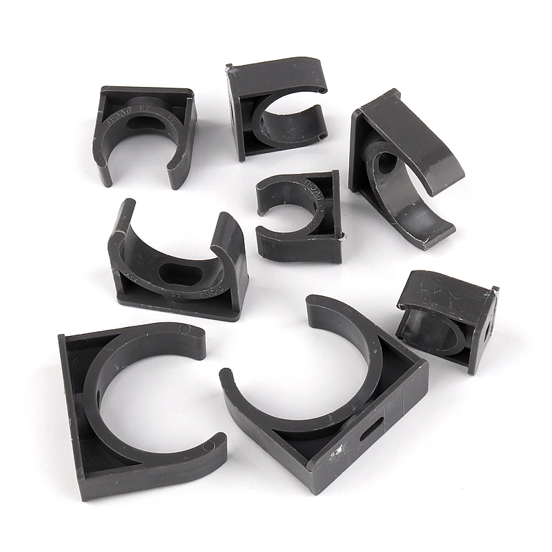 20~100pcs ID 20~40mm PVC Grey Pipe Clamp Irrigation System Connector ...
